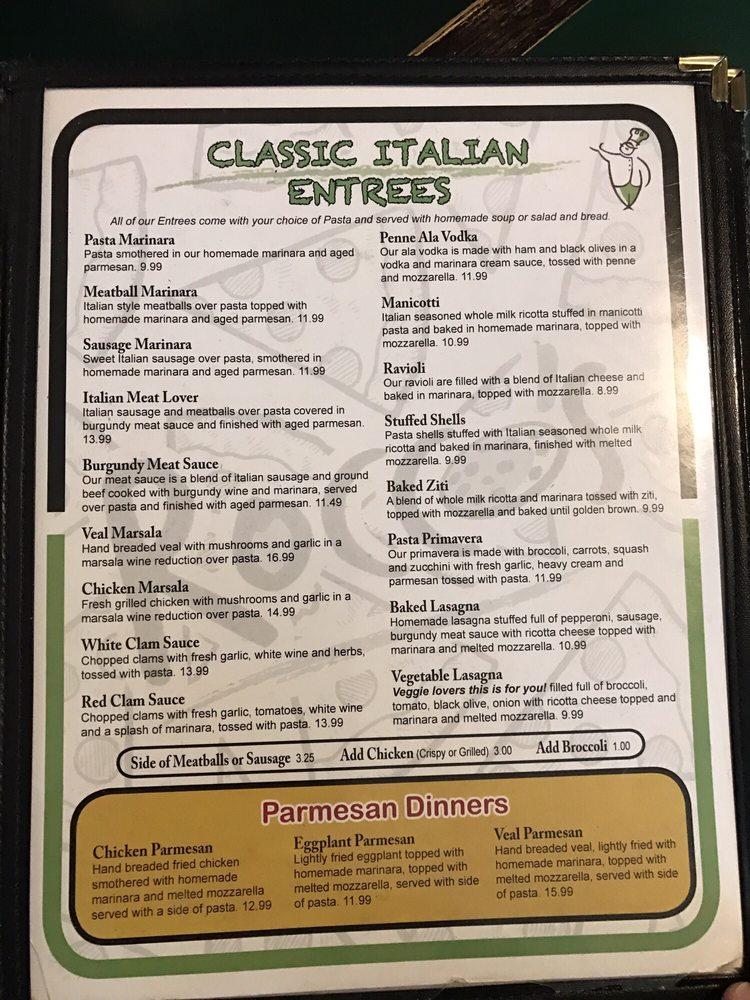 Menu at Rocco's Pizzeria, Corinth