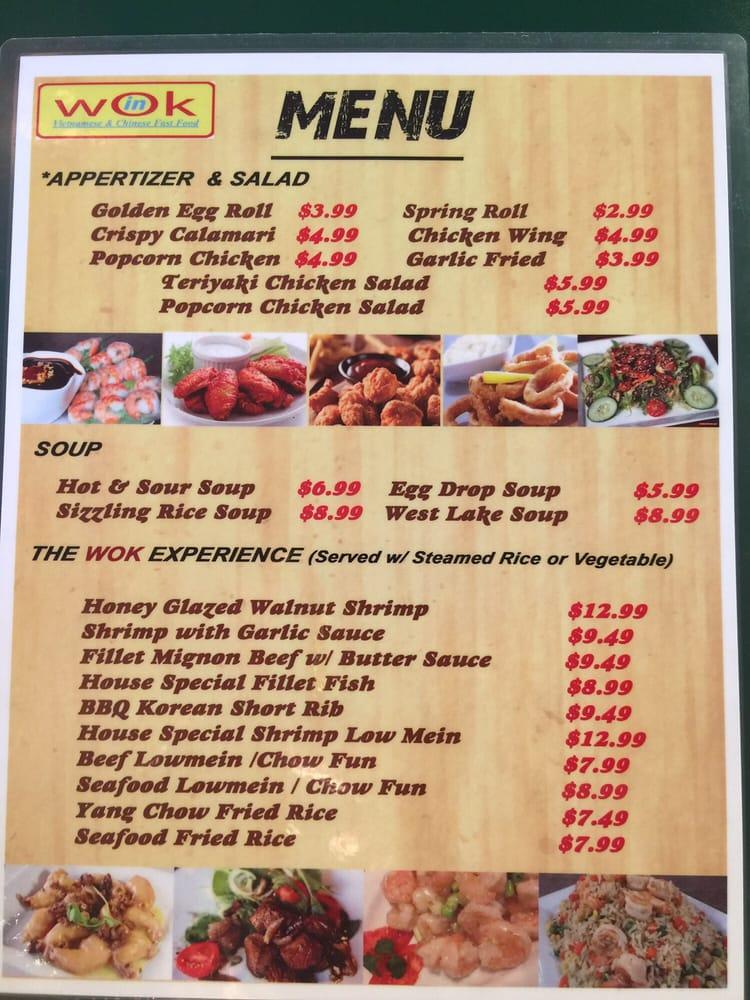 Menu at WOK-IN restaurant, Costa Mesa