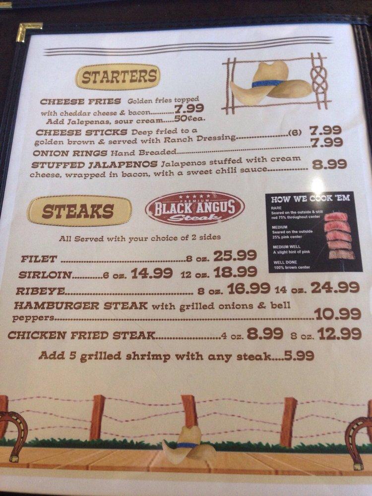 Menu at Corner Grub House steakhouse, Sulphur Springs