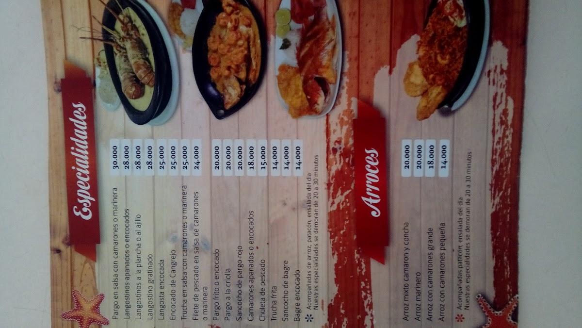 Carta de El Muelle Restaurante y Cevichería, Pasto