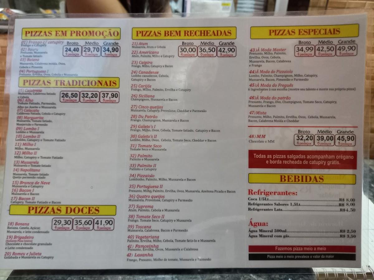 Menu at Master Pizza pizzeria, Viana