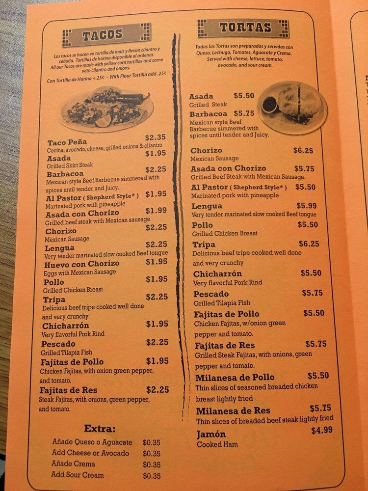 Menu at EL Taco Express restaurant, Marion
