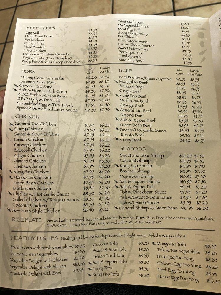 Menu at Kitty's Kitchen restaurant, Manteca