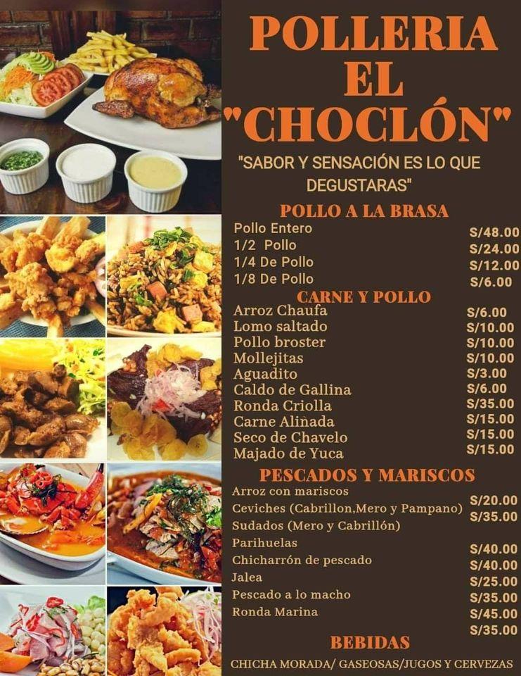 Menu at Restaurant Polleria, Vice