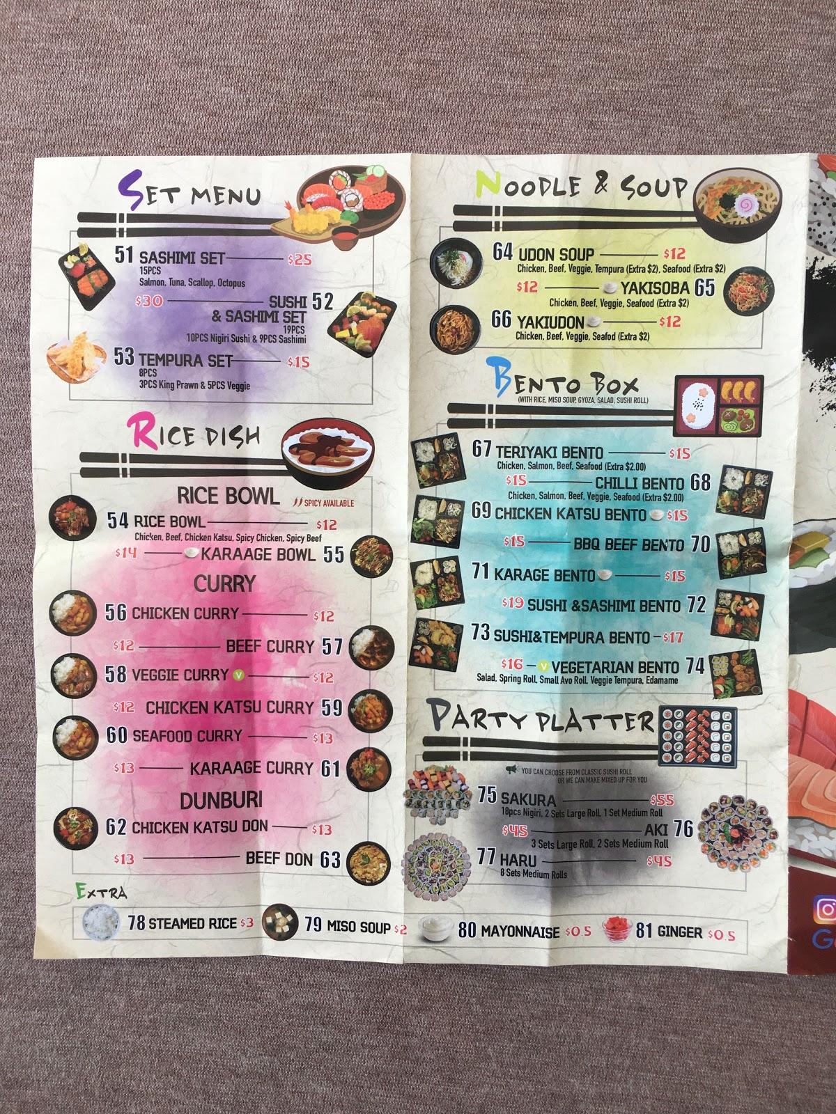 Menu at Sushi Shou Richlands restaurant, Richlands