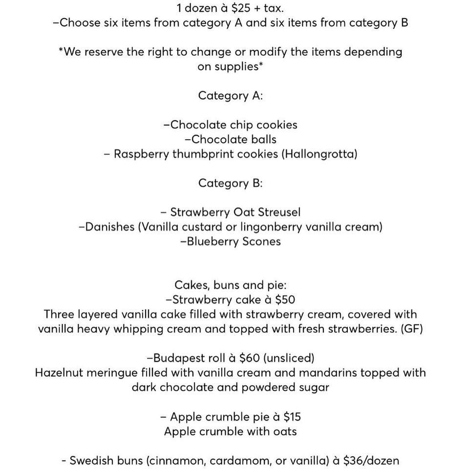 Menu at Fika Swedish Café cafe, Hattiesburg