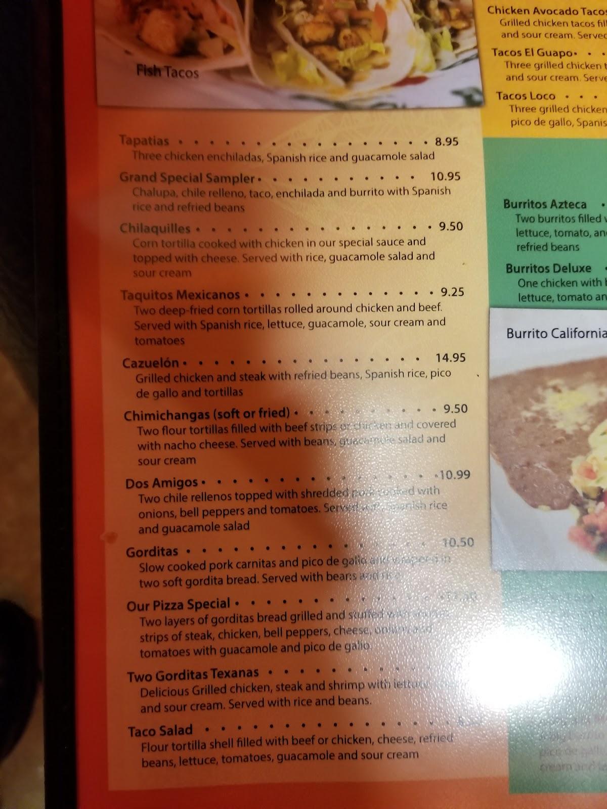 Menu at Mi Jalisco Mexican Restaurant, Ruther Glen, Rogers Clark Blvd
