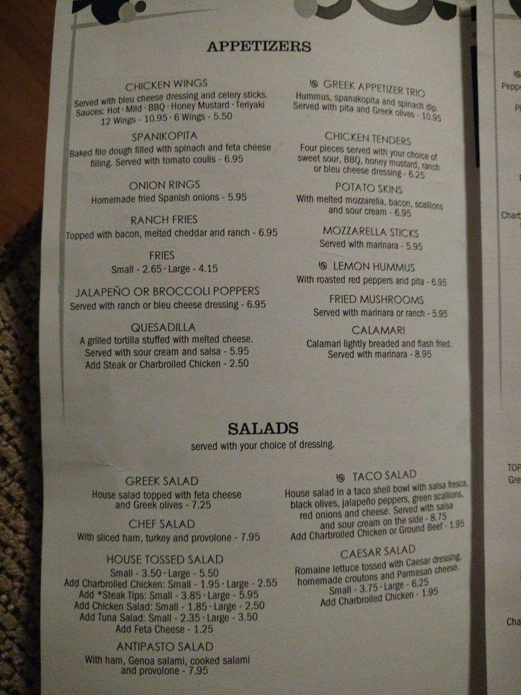 Menu at Serafinos restaurant, Myrtle Beach, 587 Burcale Rd