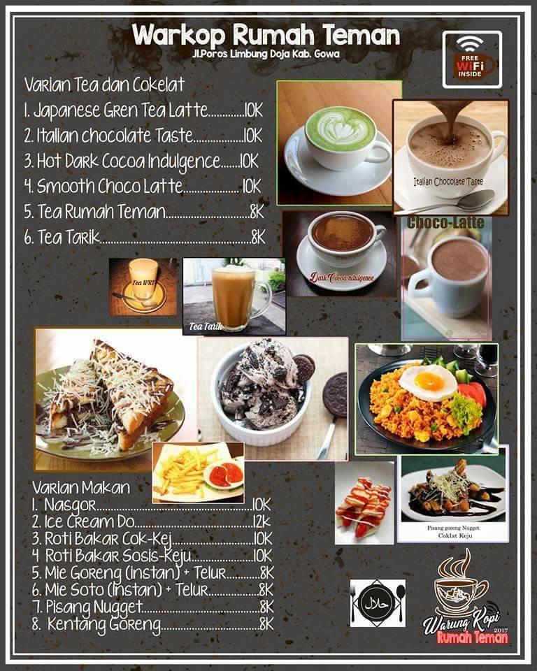 Menu at Warkop RUMAH TEMAN restaurant, Sungguminasa, Jl. Poros Limbung Doja