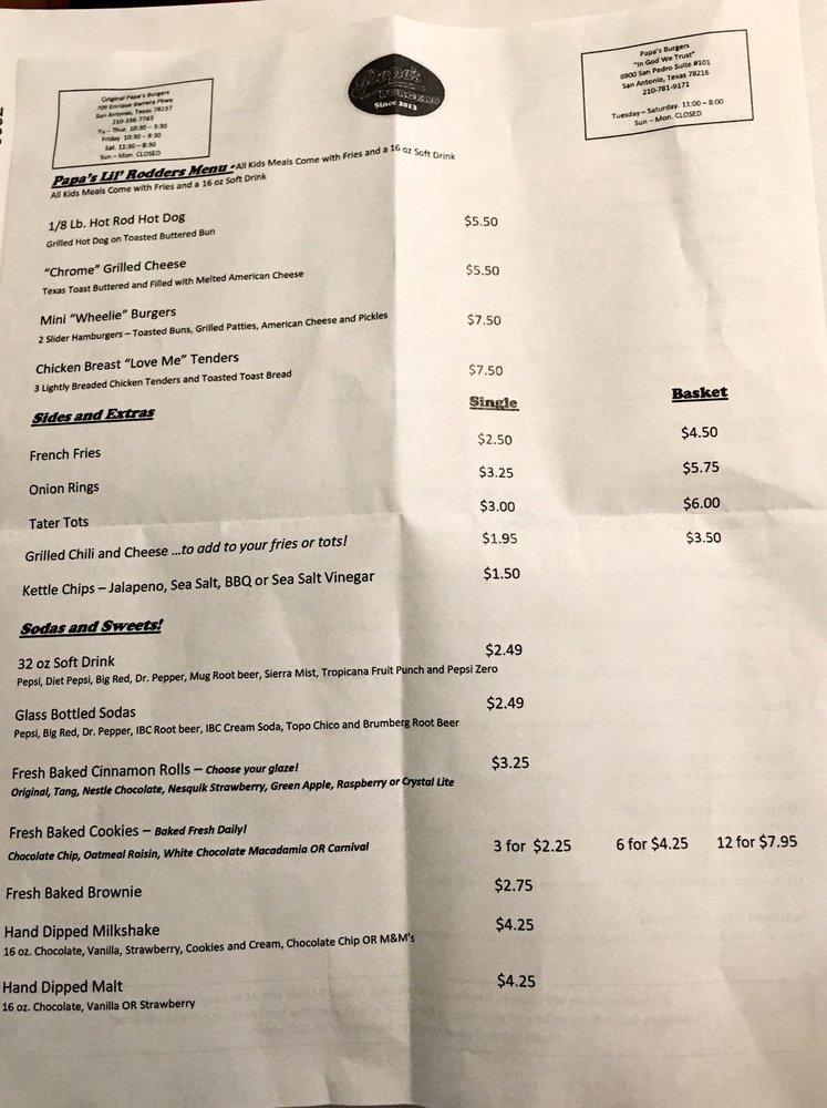 Menu at The Good News Burgers (formerly known as Papa's Burgers ...
