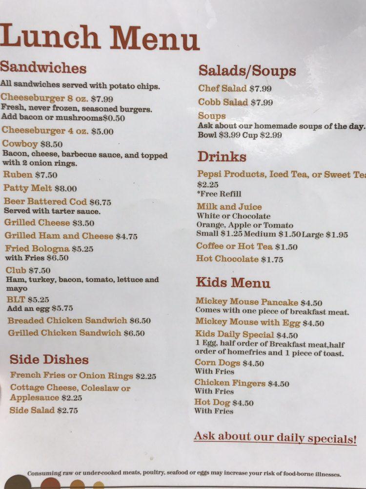 Menu at Sunbury Grill restaurant, Sunbury