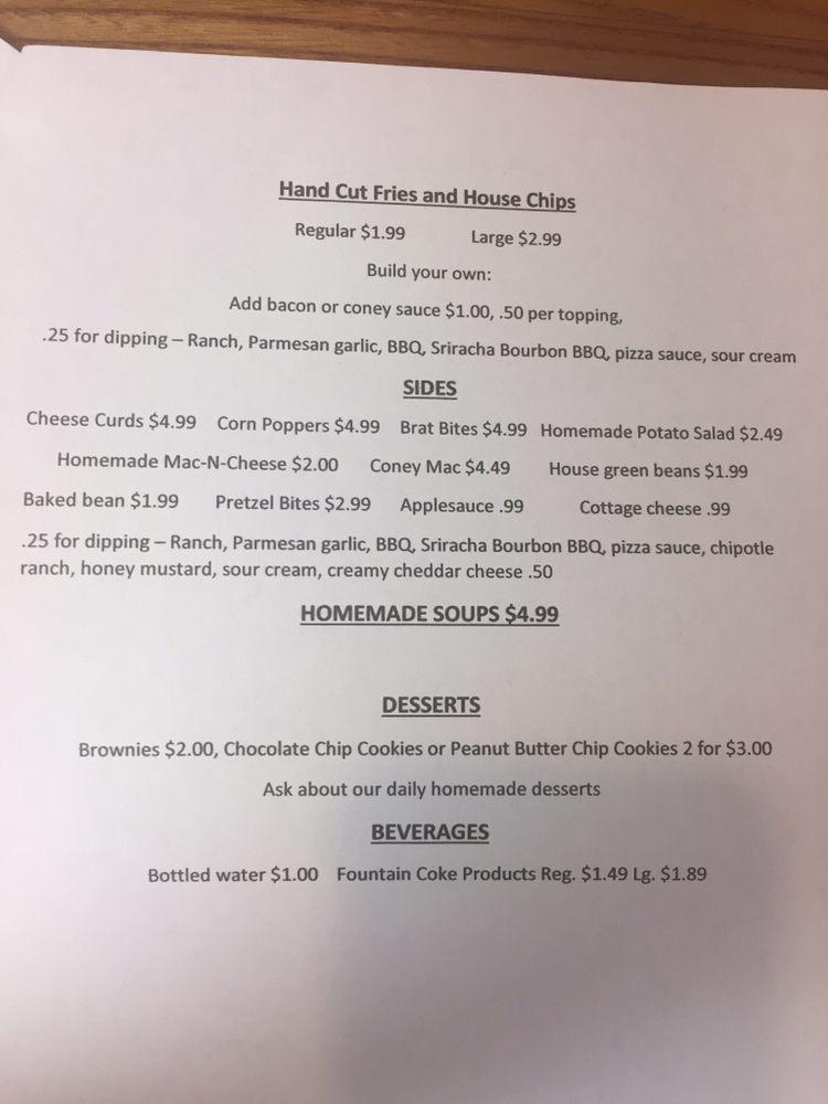 Menu at Crazy Dogs Grill restaurant, Chillicothe