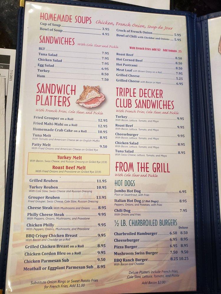 Menu at Key West Diner restaurant, Stuart, NW Federal Hwy