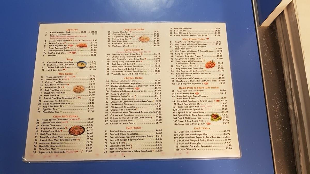 Menu at Oakridge Fish & Chips & Chinese Takeaway fast food, Basingstoke