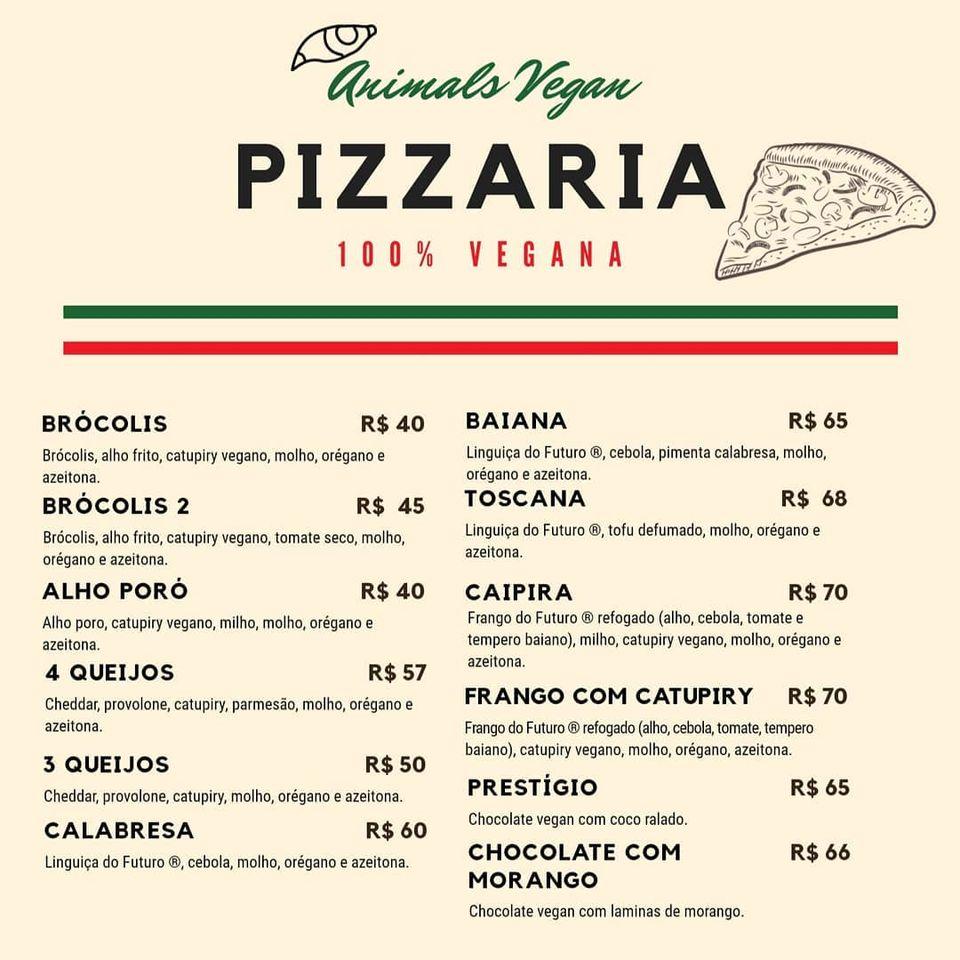 Menu em Animals Vegan restaurante, São Paulo