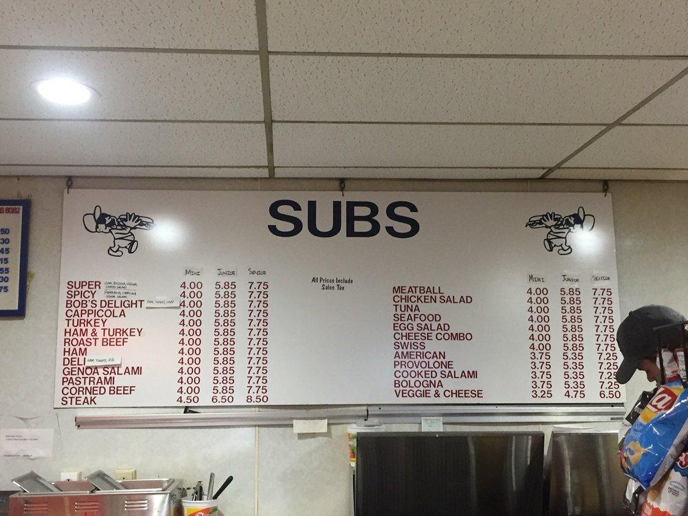 Menu at Bob's Sub & Sandwich Shop restaurant, Clarion