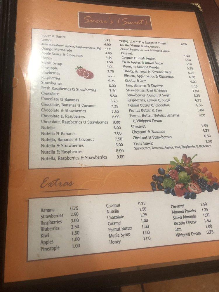 Menu at Crêpes Ooh La La restaurant, Walnut Creek