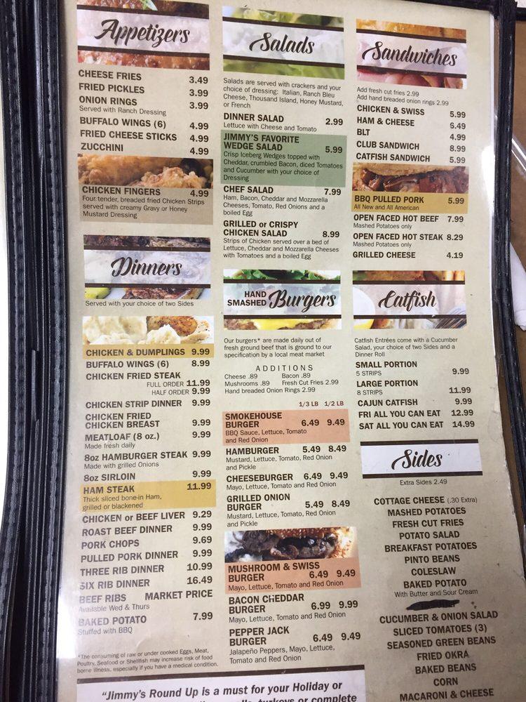 Menu at Jimmy's Round-Up Cafe & Fried Pies, Oklahoma City