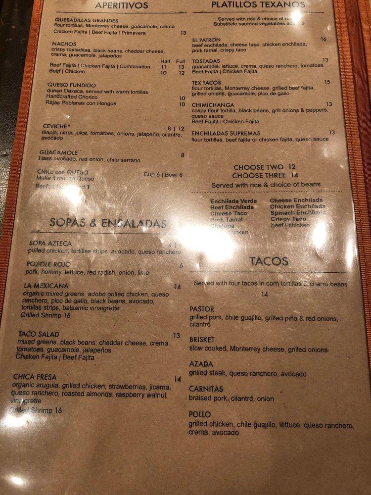 Menu at Mi Cocula Mexican Grill restaurant, Fort Worth