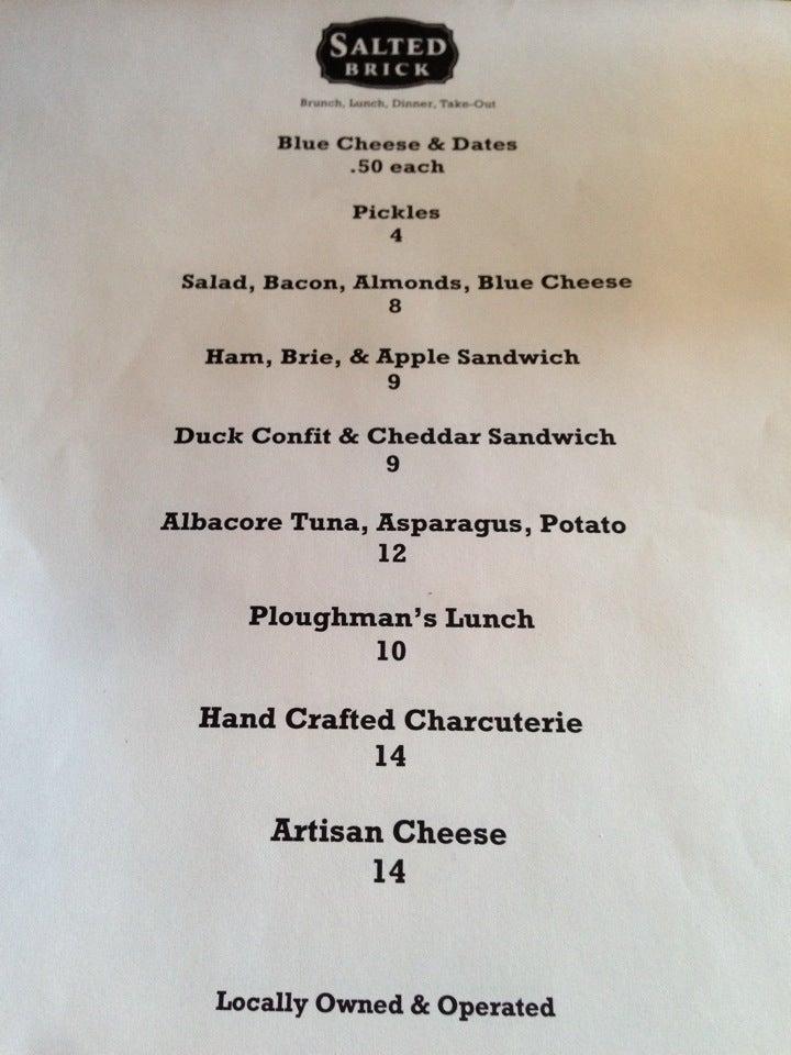 Menu at Salt & Brick pub & bar, Kelowna