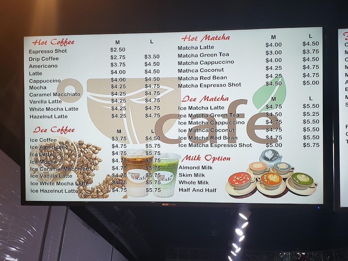 Menu at T Cafe, Philadelphia