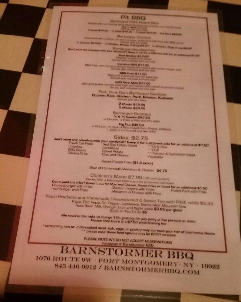 Carta de Barnstormer Barbeque, Fort Montgomery