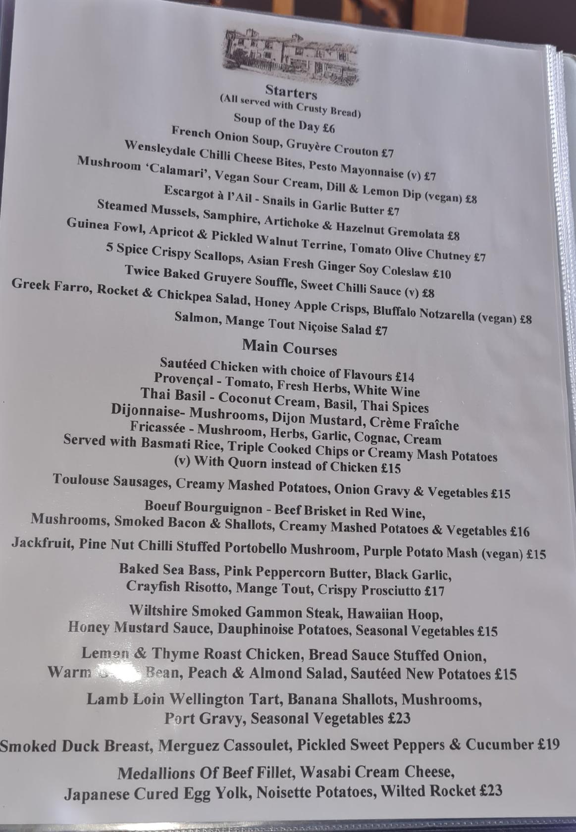 Menu at Forresters Bar & Restaurant with rooms, Middleton-in-Teesdale