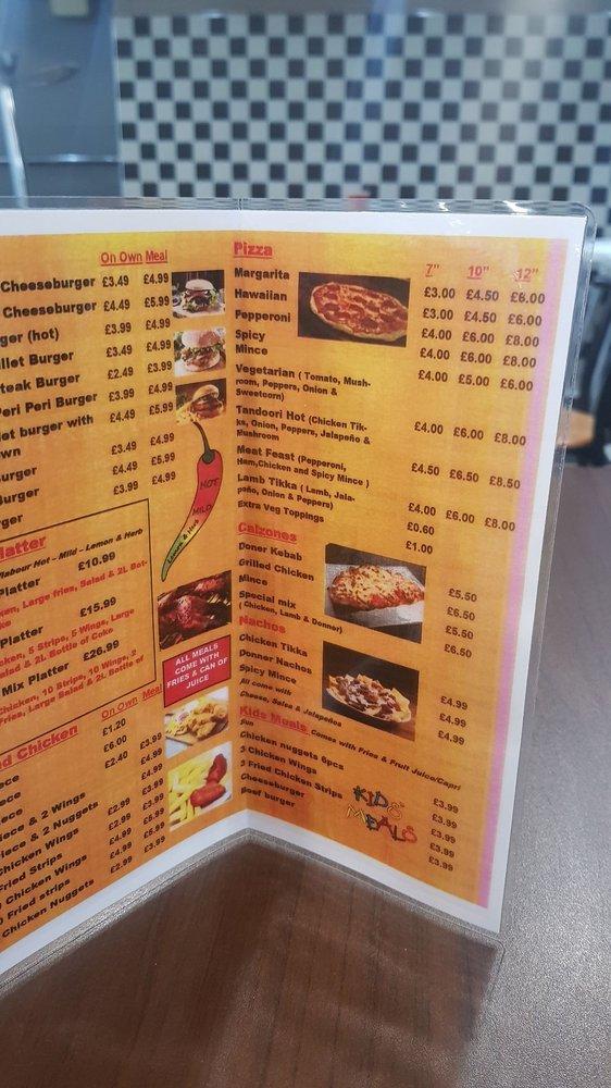 Menu at Peri Peri Rooster restaurant, Cumbernauld