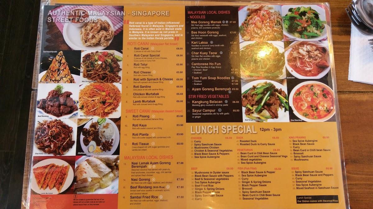 Menu at Roti King Euston restaurant, London, Euston