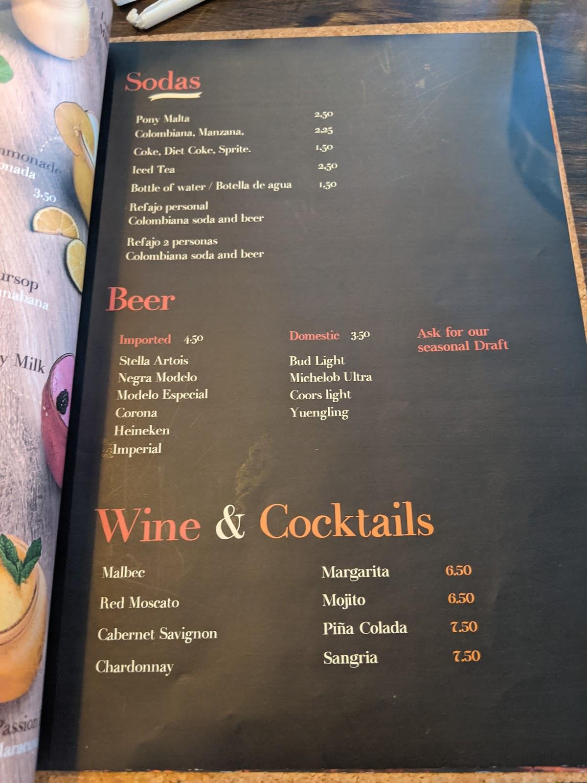 Menu at Salento Steakhouse, Jacksonville