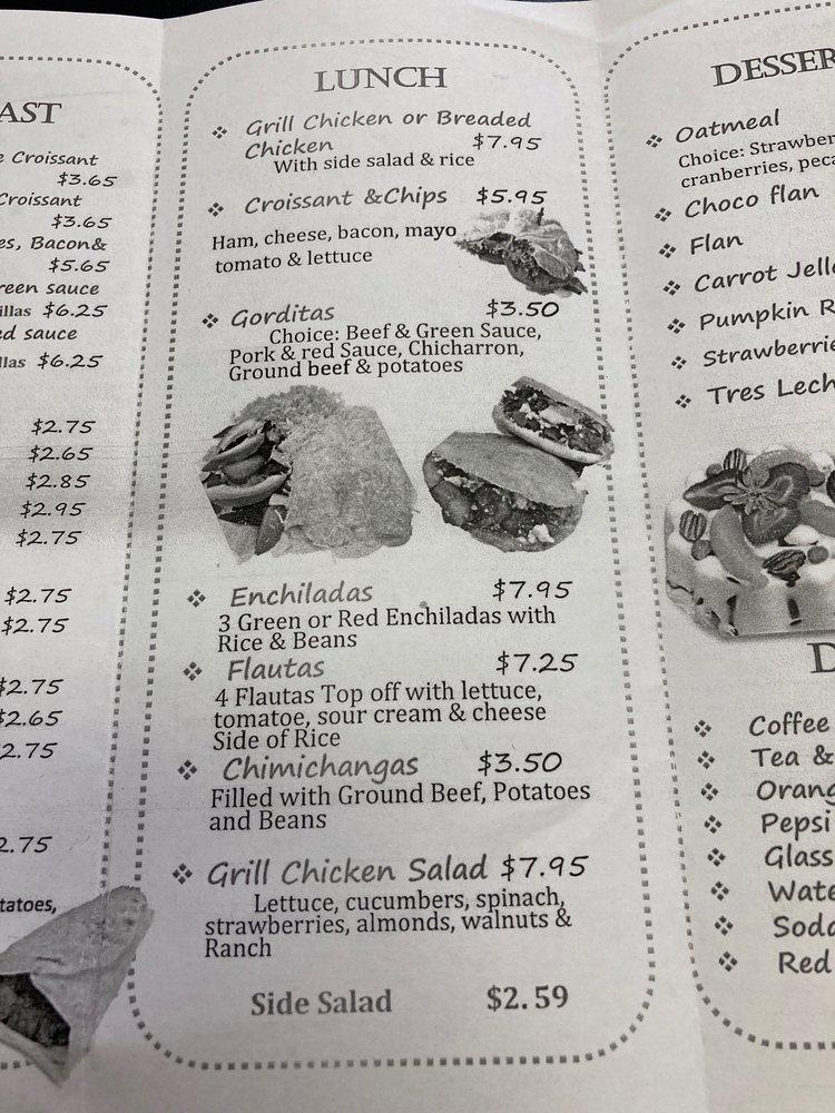 Menu at Victorias desserts, Liberal