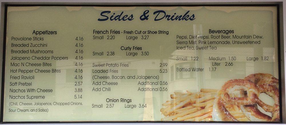 Menu at Custard's First Stand restaurant, Pittsburgh