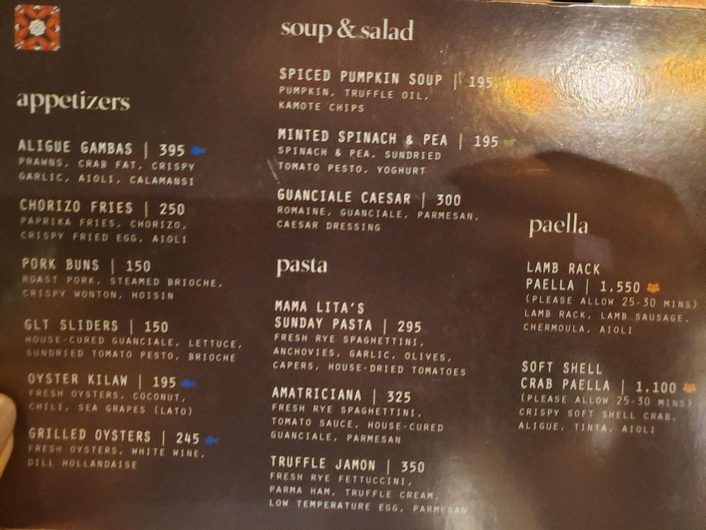 Menu at Mijo Comfort Food restaurant, Makati