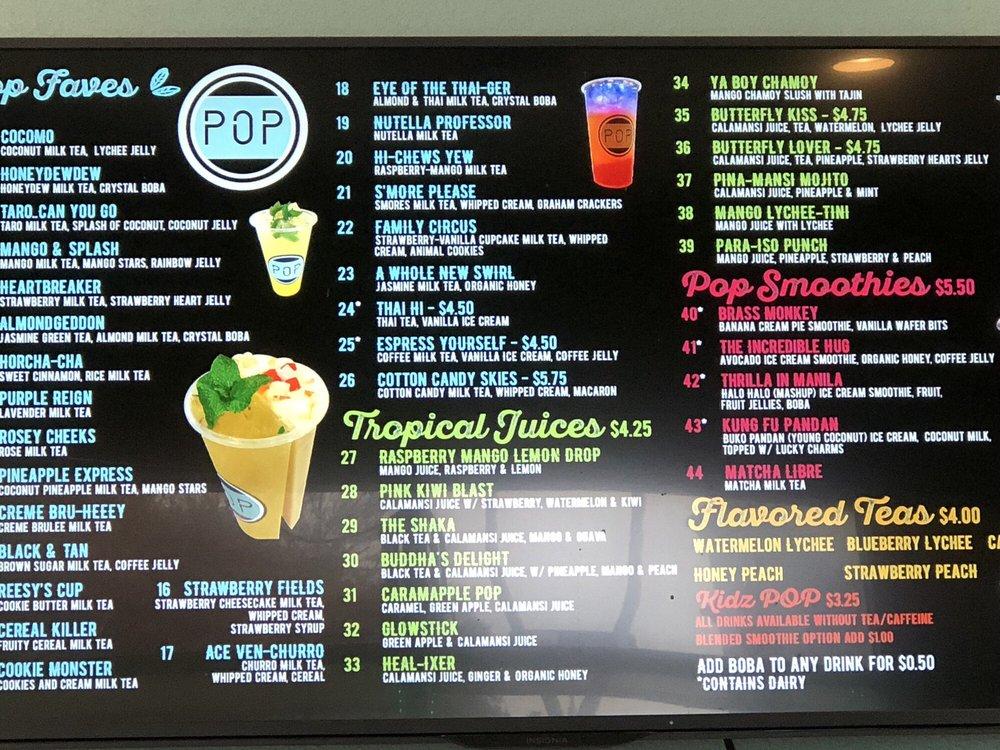 Menu at Pop pub & bar, Tracy