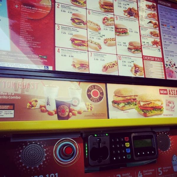 Menu at Sonic Drive-In fast food, Edison