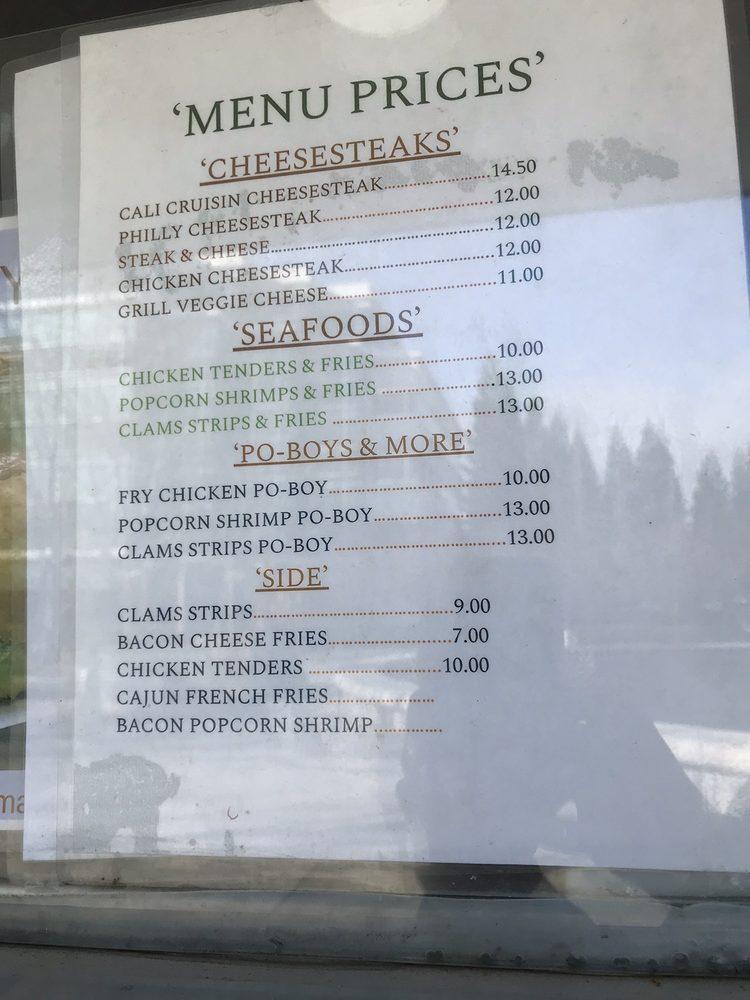Menu at Cali Cruisin, Hayward
