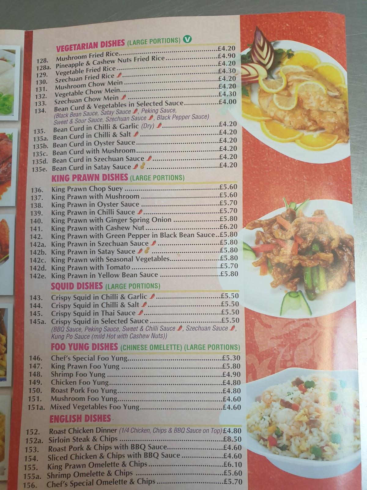 Menu at Eastern Chef restaurant, Coventry