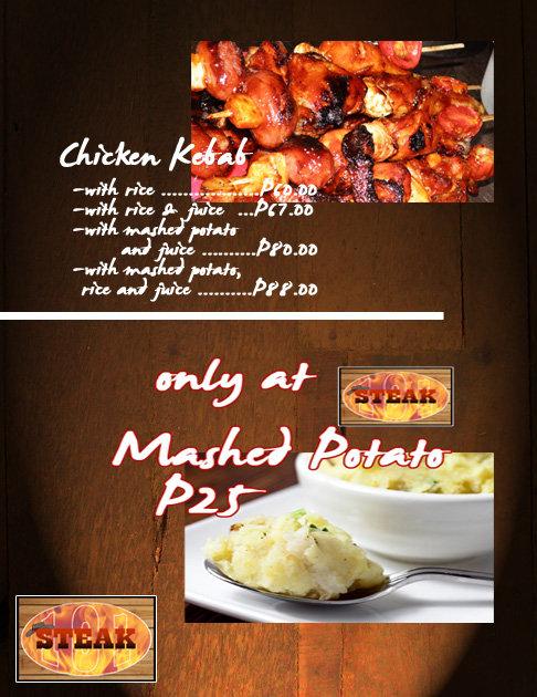 Menu at Steak 101 steakhouse, Manila, The Square