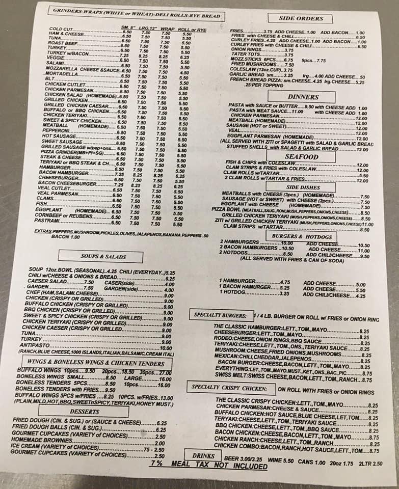 Menu at 2 Guys Pizzeria, Springfield