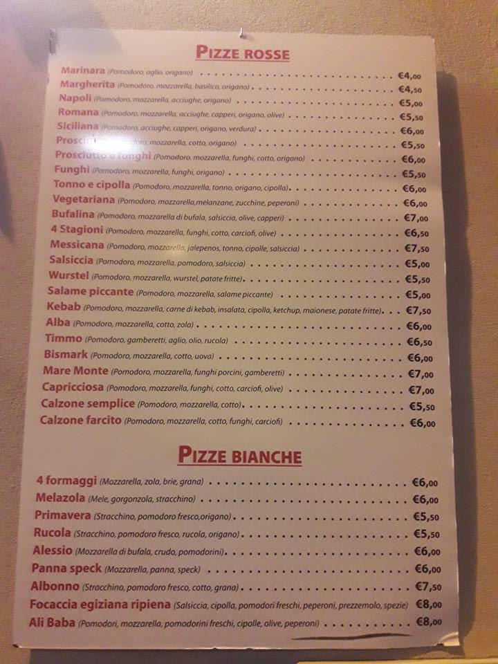 Menu at Ali Baba Savona restaurant, Savona