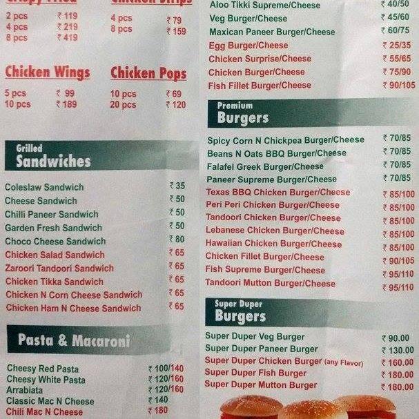 Menu at Burger Xpress, Faridabad, Shop 23 & 24