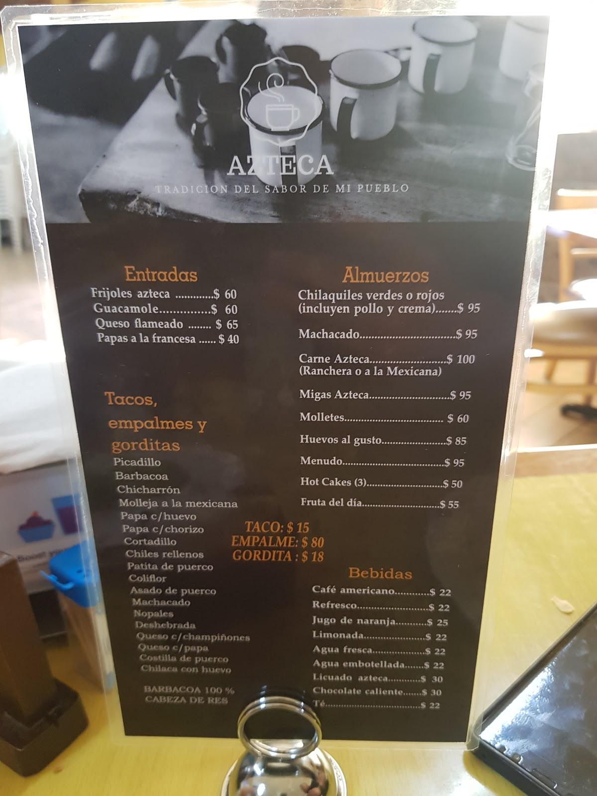 Carta de Café Azteca, Santiago