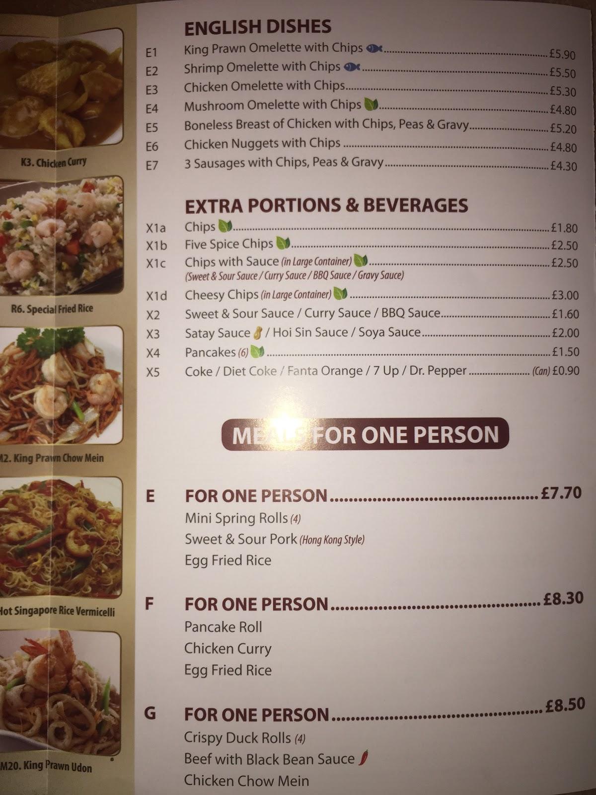 Menu at The Mandarin restaurant, Stowmarket, Stowmarket Rd