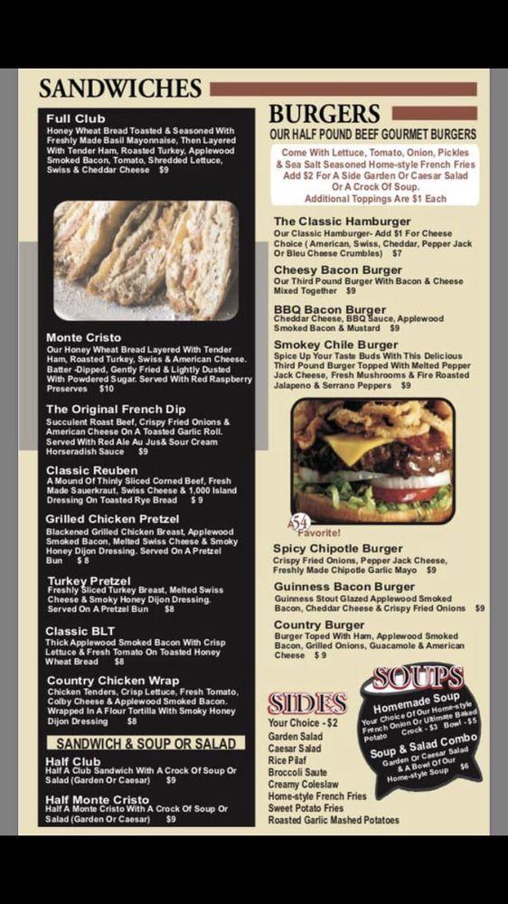 Menu at Pub 54, Guymon