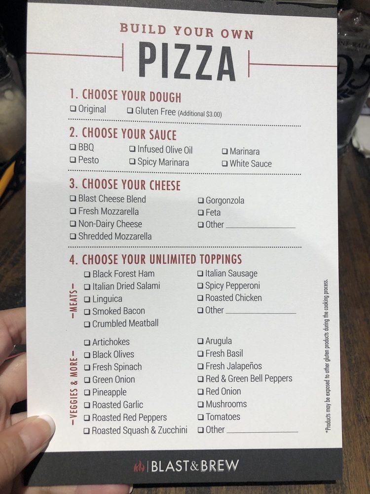 Menu at Blast & Brew Paso Robles pizzeria, Paso Robles