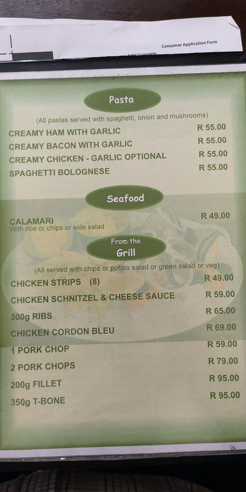 Speisekarte von Chit Chat Coffee Shop restaurant, Uitenhage