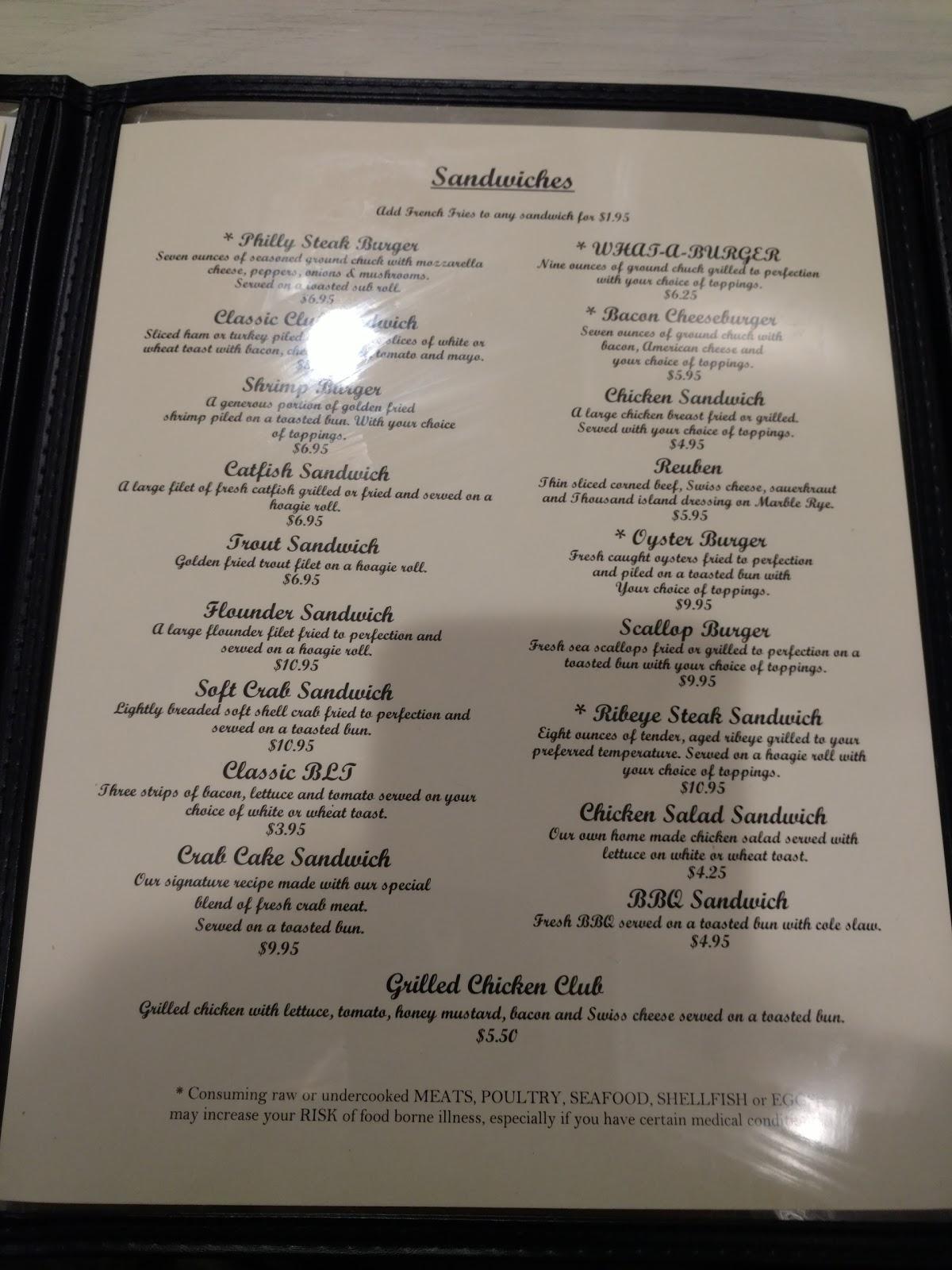Menu at Mayo's Seafood Restaurant, Bayboro, NC-55