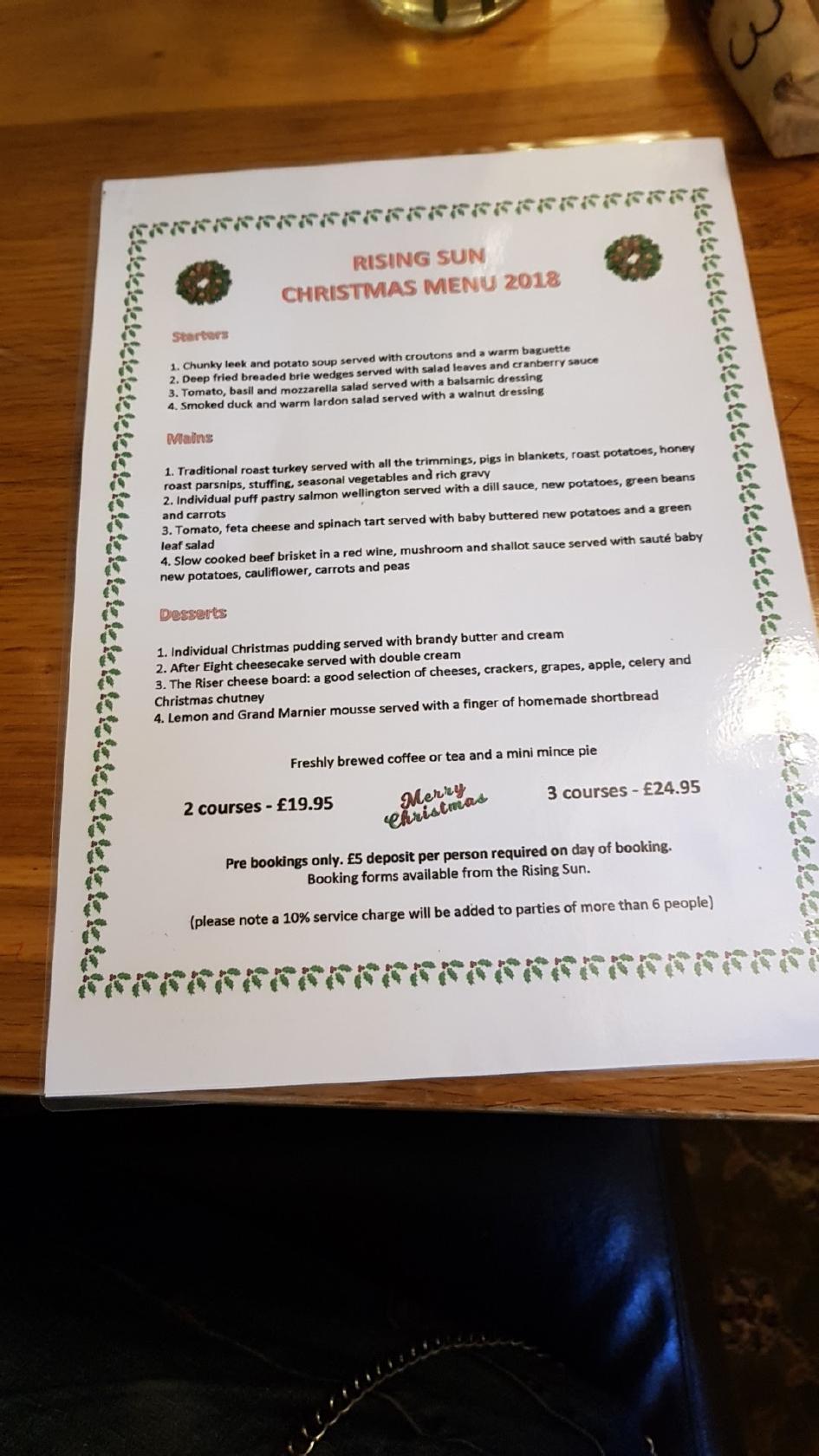 Menu at Rising Sun pub & bar, Steyning