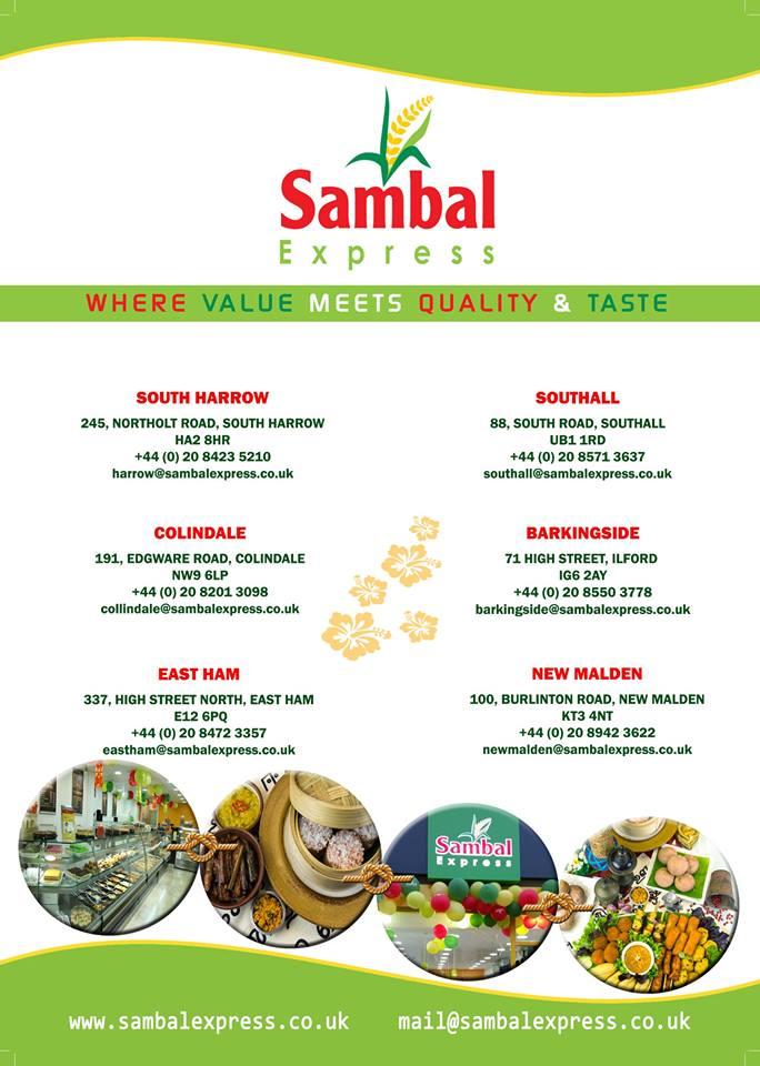 Menu at Sambal Express restaurant, Harrow, 253 Northolt Rd