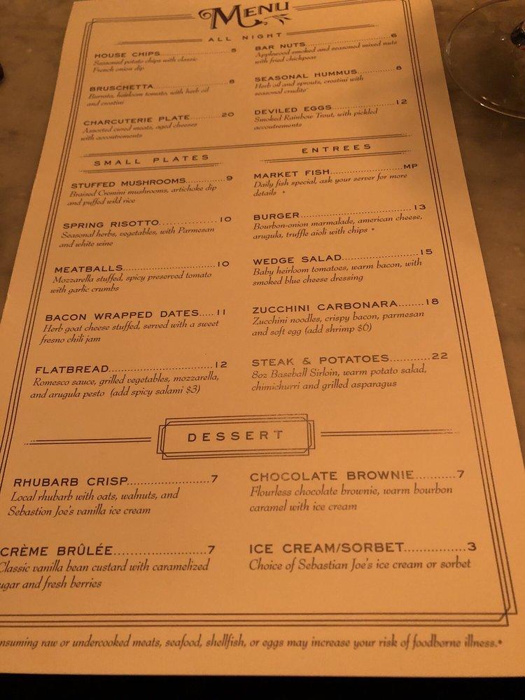 Menu at Volstead's Emporium pub & bar, Minneapolis